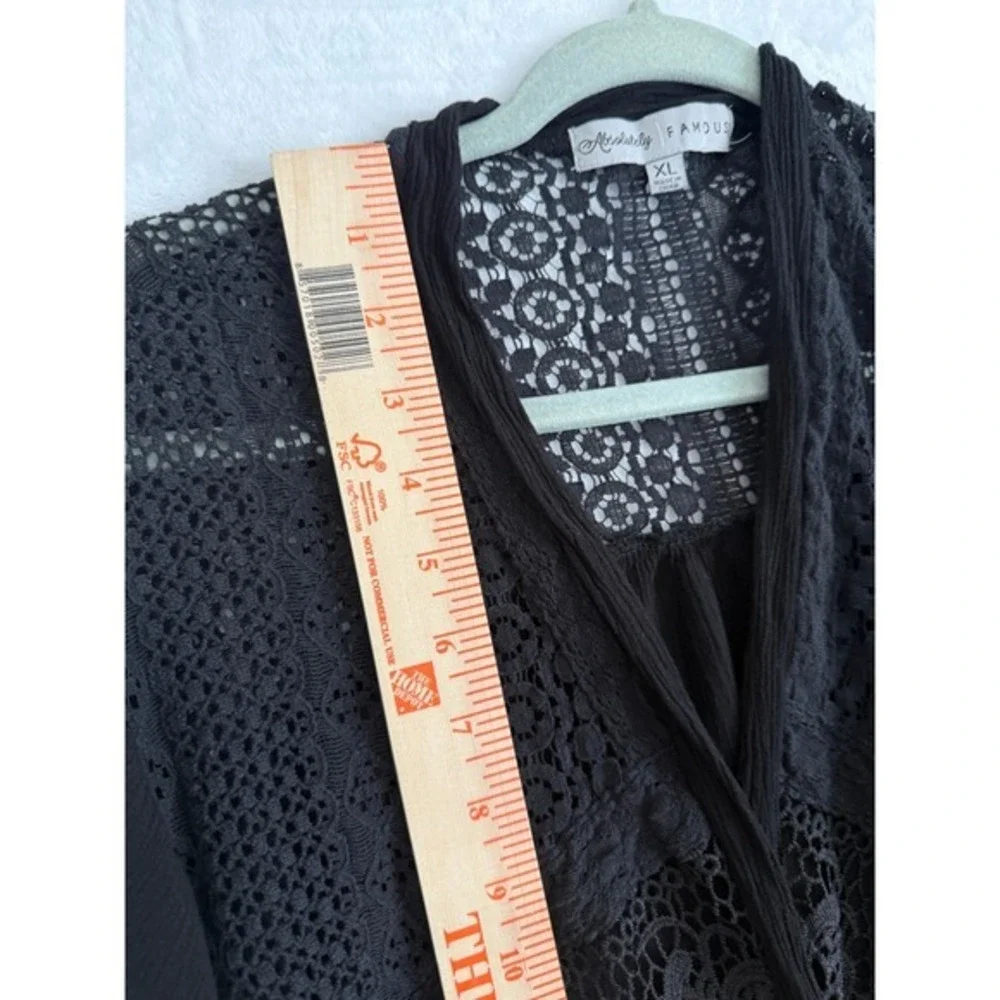 Absolutely Famous | Sweaters | Absolutely Famous Black Lace Crochet ...